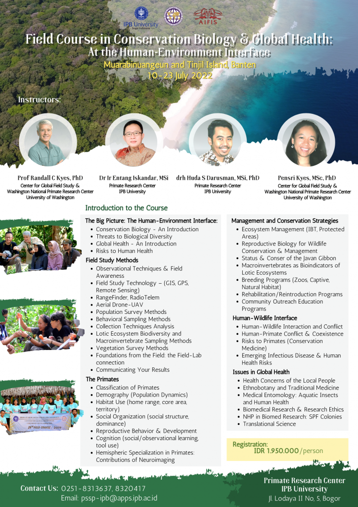 Field Course Registration - Pusat Studi Satwa Primata